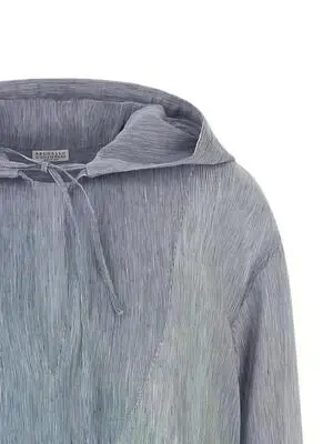 Brunello Cucinelli Micro-striped Hooded Shirt