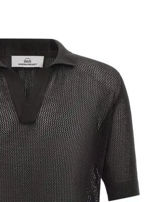 RIVIERA Knitted Openwork Polo Shirt