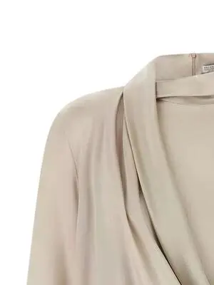 Brunello Cucinelli Asymmetric Draped Blouse