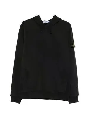 Stone Island Logo-patch Hoodie - Black