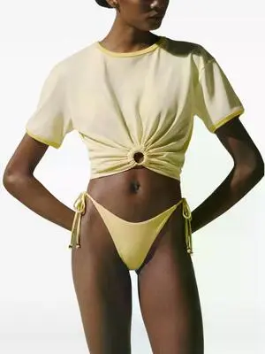 BAOBAB Tika Ring Detail Cropped T-shirt - Neutrals
