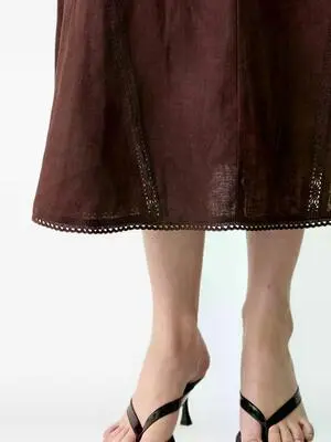 HOSS INTROPIA Raina Crochet-trim Flared Midi Skirt