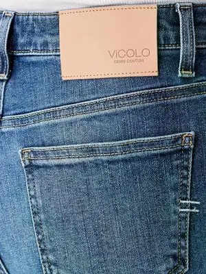 VICOLO Button-embellished Wide-leg Jeans
