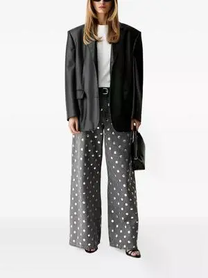 Karl Lagerfeld Stud-embellished Wide-leg Jeans - Grey