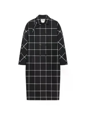 COURREGES Checked Double-breasted Coat - Black
