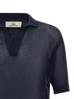 RIVIERA Openwork Cotton Polo Shirt