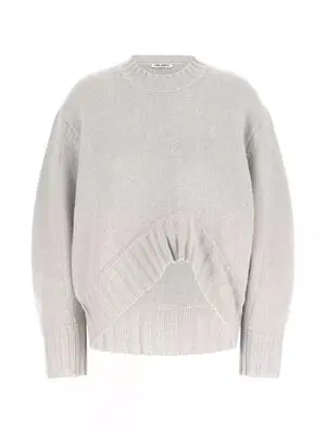 Attico Embroidered-logo Sweater - Grey