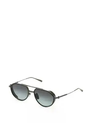 AKONI Skyracer Geometric-frame Iron Sunglasses - Black
