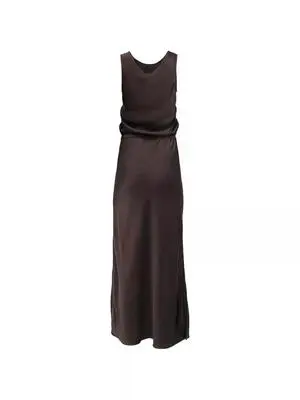 Brunello Cucinelli Satin Drawstring Maxi Dress