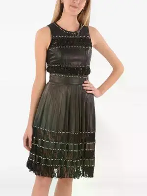 Philipp Plein Studded Lace-panel Midi Dress