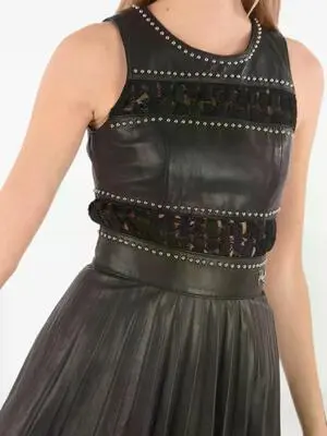 Philipp Plein Studded Lace-panel Midi Dress