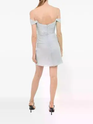 Costarellos Draped Ruffled Mini Dress