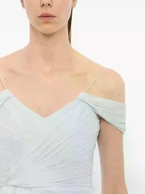 Costarellos Draped Ruffled Mini Dress