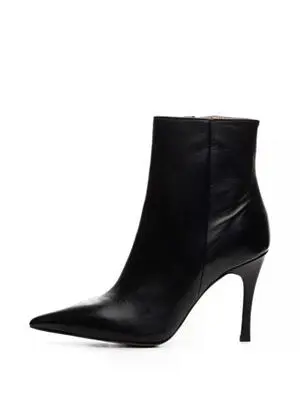POCHE PARIS Pointed-toe Stiletto Ankle Boots - Black