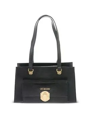 Moschino Logo-plaque Shoulder Bag - Black