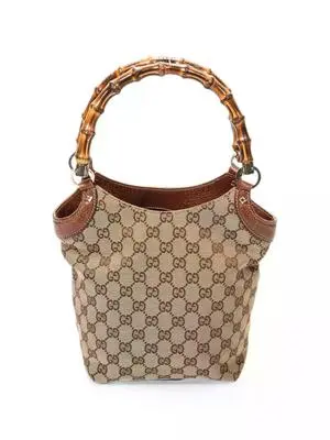Gucci Small Bamboo Monogram-pattern Tote Bag