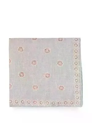 Eleventy Floral-pattern Pocket Square - Grey