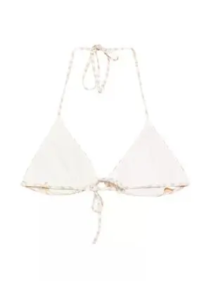 MC2 SAINT BARTH Leah Zebra-print Triangle Bikini Top - Neutrals