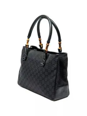 Gucci Bamboo Gg Canvas Tote Bag