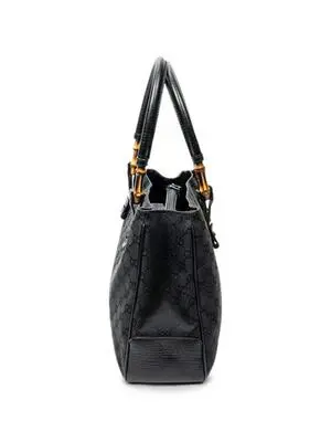 Gucci Bamboo Gg Canvas Tote Bag