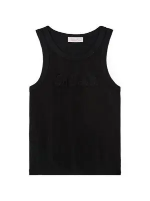 MC2 SAINT BARTH Ada Ribbed Tank Top - Black