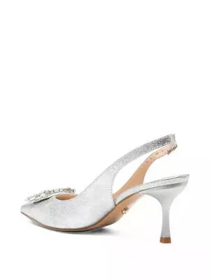 TWENTY FOURHAITCH Crystal-detail Slingback Heeled Pumps
