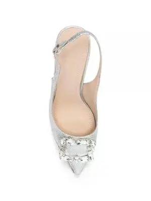 TWENTY FOURHAITCH Crystal-detail Slingback Heeled Pumps