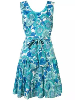 BAMBAH Floral Print Flared Dress - Blue