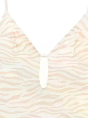 MC2 SAINT BARTH Zebra Print V-neck Swimsuit