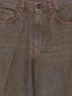 6397 Contrast-stitch Straight-leg Jeans - Brown