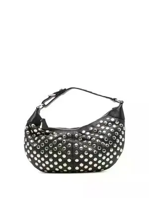 Prada 2000s Studded Leather Tote Bag - Black