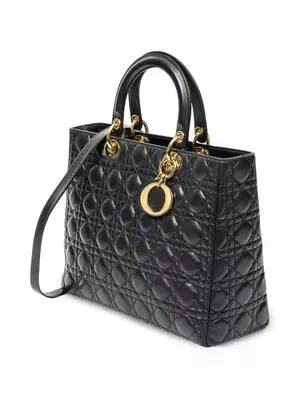 Dior Large Lady Cannage Tote Bag - Black