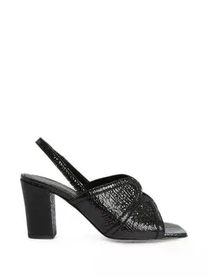 Momoni Baca Laminated-leather Sandals - Black