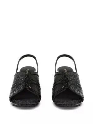 Momoni Baca Laminated-leather Sandals - Black