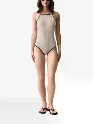 MAISON MARGIELA Contrast-trim Backless Swimsuit