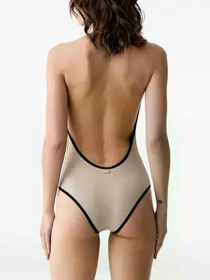 MAISON MARGIELA Contrast-trim Backless Swimsuit