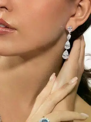 FANTASIA BY DESERIO Pear Marquise Drop Earrings