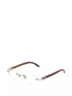 Cartier 2000s Rimless Wood Glasses - Silver