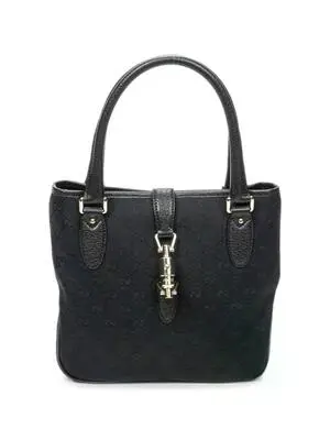Gucci Jackie Gg Canvas Tote Bag - Black
