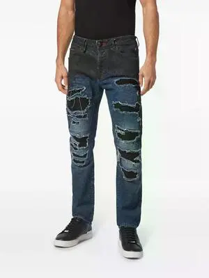 Philipp Plein Leather Pocket Super-straight Jeans
