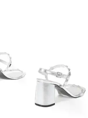 Moschino Love Heart-stud Laminated Leather Sandals