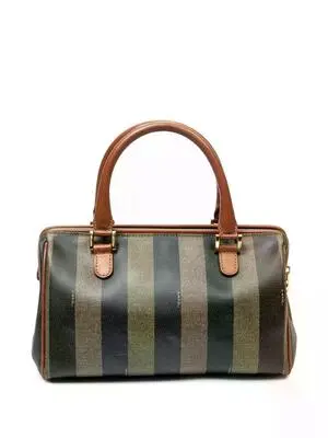 Fendi Pequin Boston Small Handbag