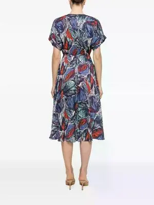 NISSA Lace-detail Viscose Midi Dress