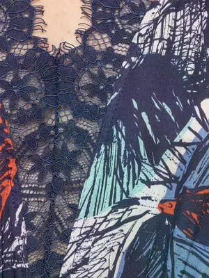 NISSA Lace-detail Viscose Midi Dress