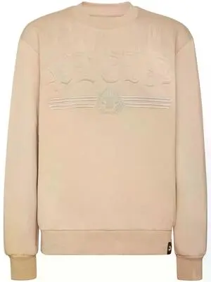 Philipp Plein Gothic Plein-embossed Round-neck Sweatshirt - Neutrals