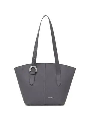 COCCINELLE Buckle-detail Pebbled Tote Bag - Grey