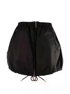 Prada Mini Zip-up Bubble-hem Skirt