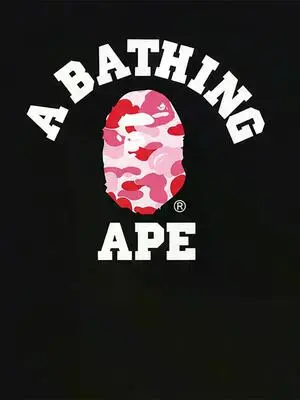 A BATHING APE Abc Camo College T-shirt - Black