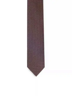 LARDINI Geometric-print Silk Tie