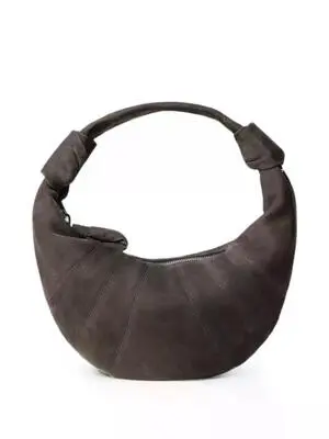 LEMAIRE Mini Fortune Croissant Bag In Alpaca Nubuck - Brown